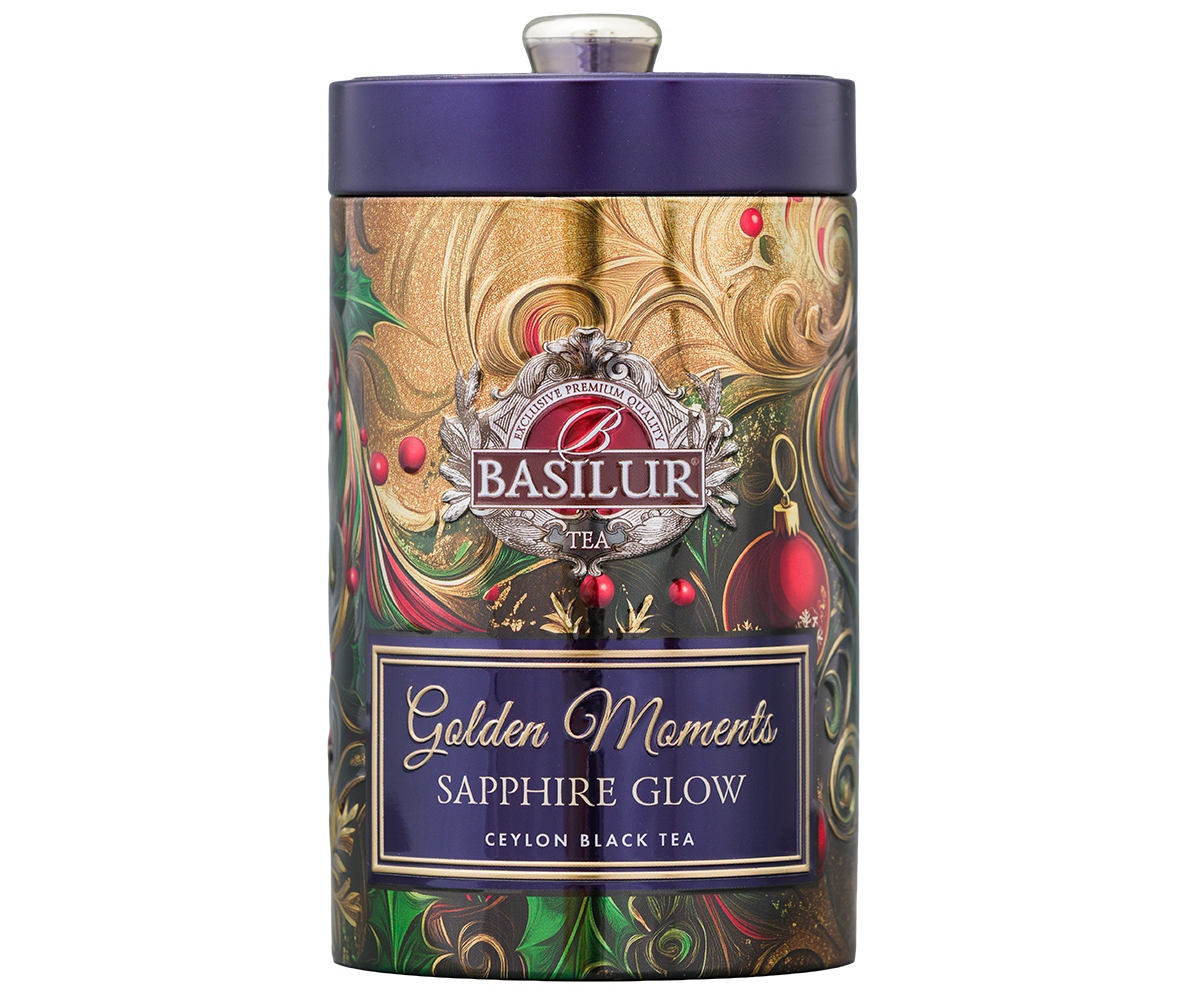 Sapphire Glow Tin Caddy - 100g Loose Leaf Black Tea – Basilur Tea Australia