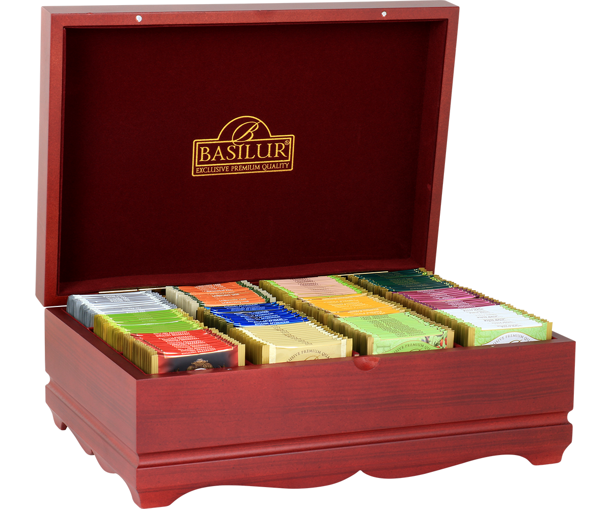 Basilur Tea - Executive Gifts - Assorted 120 Envelope Tea Bag Wooden ...