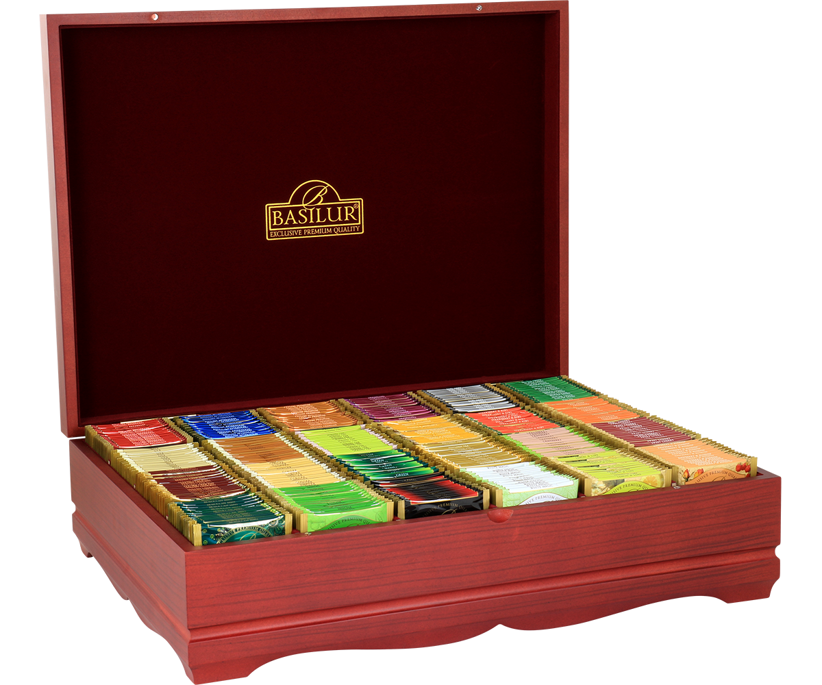 Basilur Tea - Executive Gifts - Assorted 240 Envelope Tea Bag Wooden ...